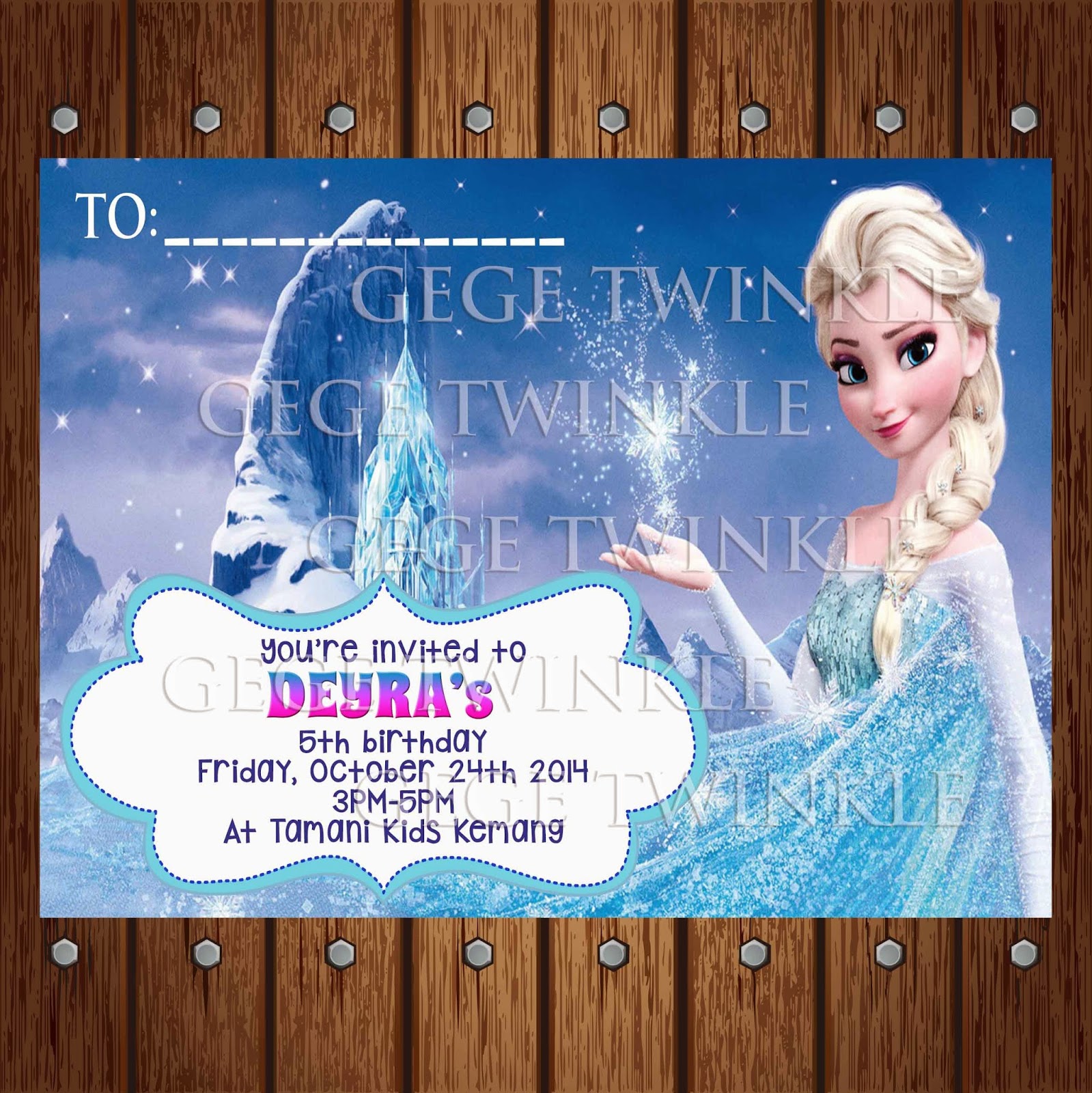 Gege Twinkle: UNDANGAN FROZEN DAN STIKER NAME TAG FROZEN