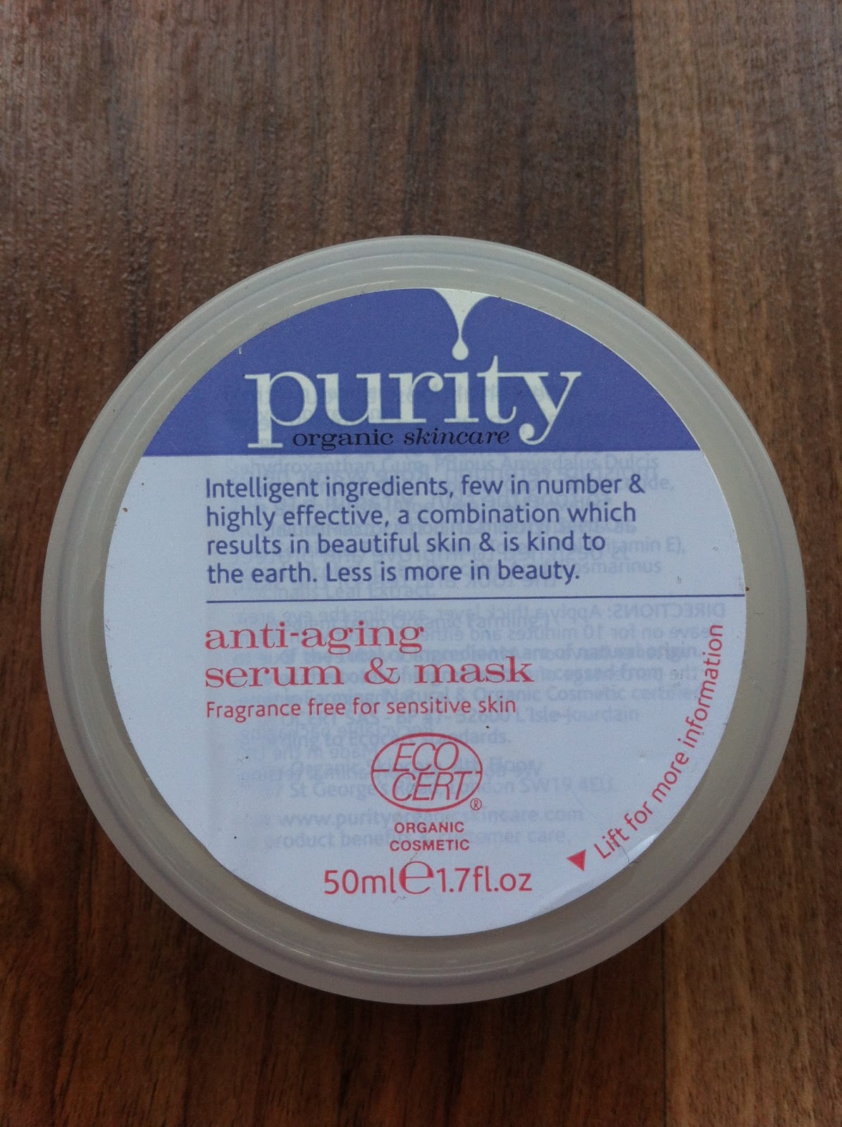 Purity organic skincare review.