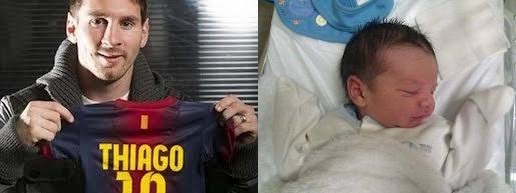 PAPABAKS: Messi Son Thiago is born! November 2nd, 2012.