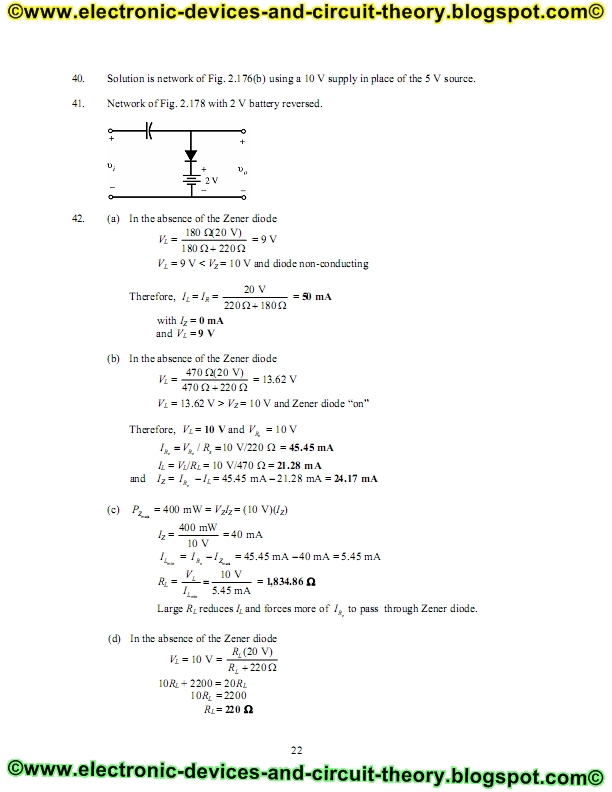 ELECTRONIC Devices AND Circuit theory Solution: Chapter 2 - Solution Of ...