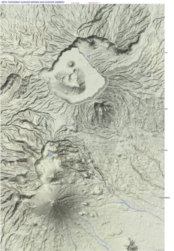 TAKJUB INDONESIA: Peta Kontur Gunung Bromo dan Gunung Semeru skala 40k