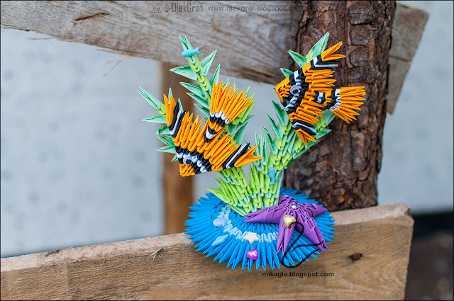 Origami 3d - mikaglo: 592. Rafa koralowa z rybkami z origami / 3d ...