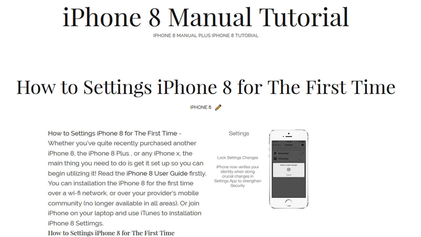 iPhone 8 User Guide and Complete Tutorial