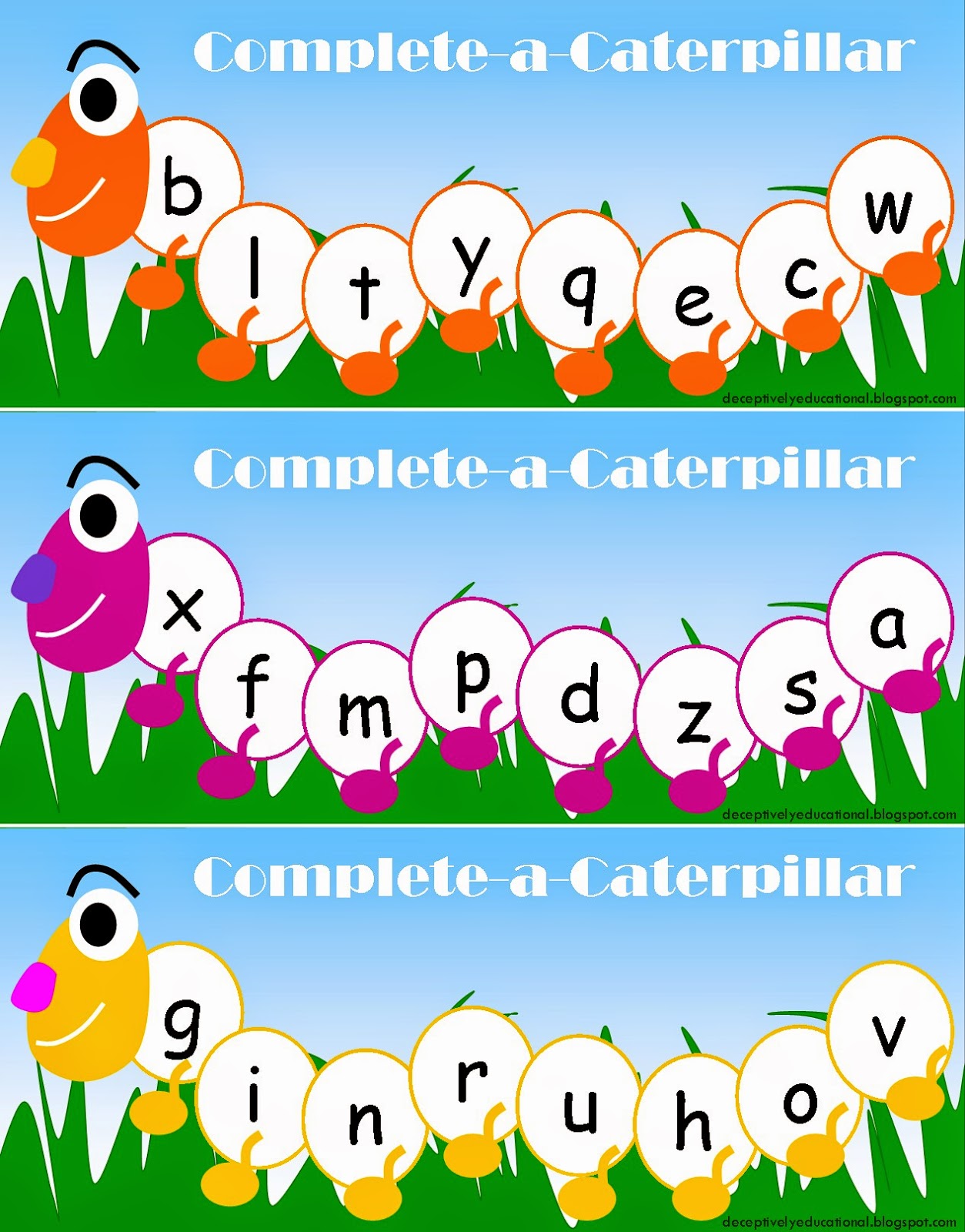 Relentlessly Fun, Deceptively Educational: Complete-a-Caterpillar ...