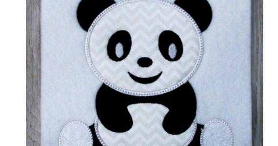 AdelaidesCorner: Panda Embroidery design, machine embroidery, applique ...