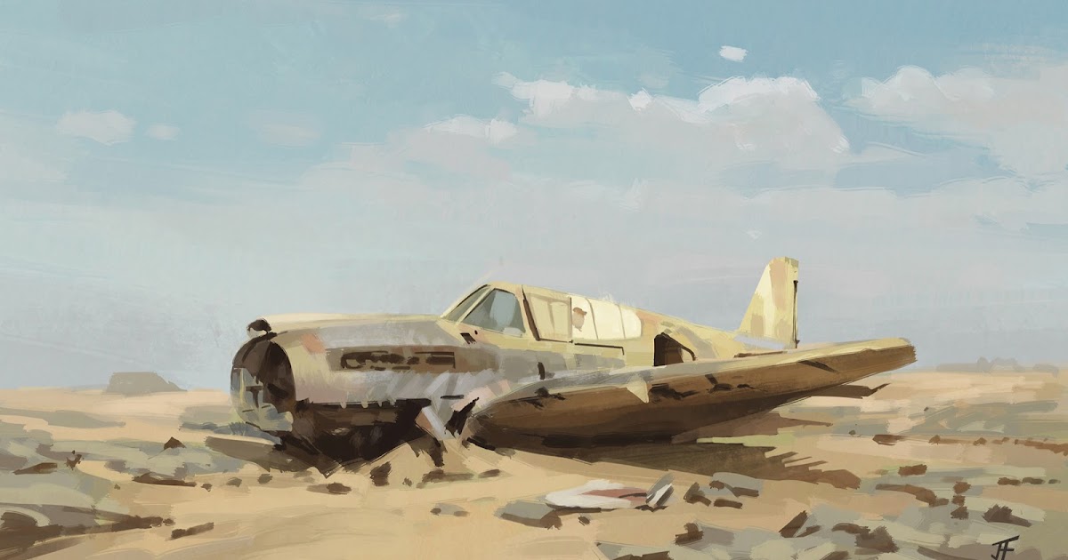 Jeremy Fenske Art: Crashed plane sketches