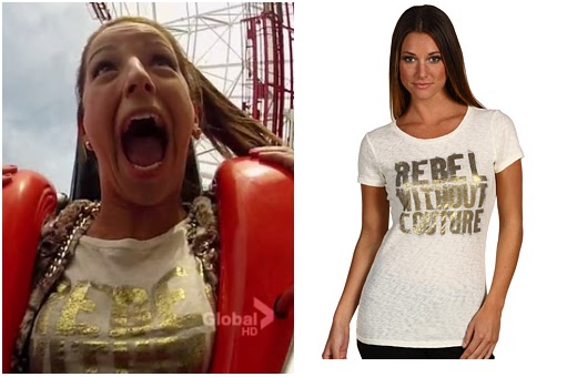 Glee: Season 3 Episode 15 Sugar's Gold Foil Printed White Shirt | Shop ...