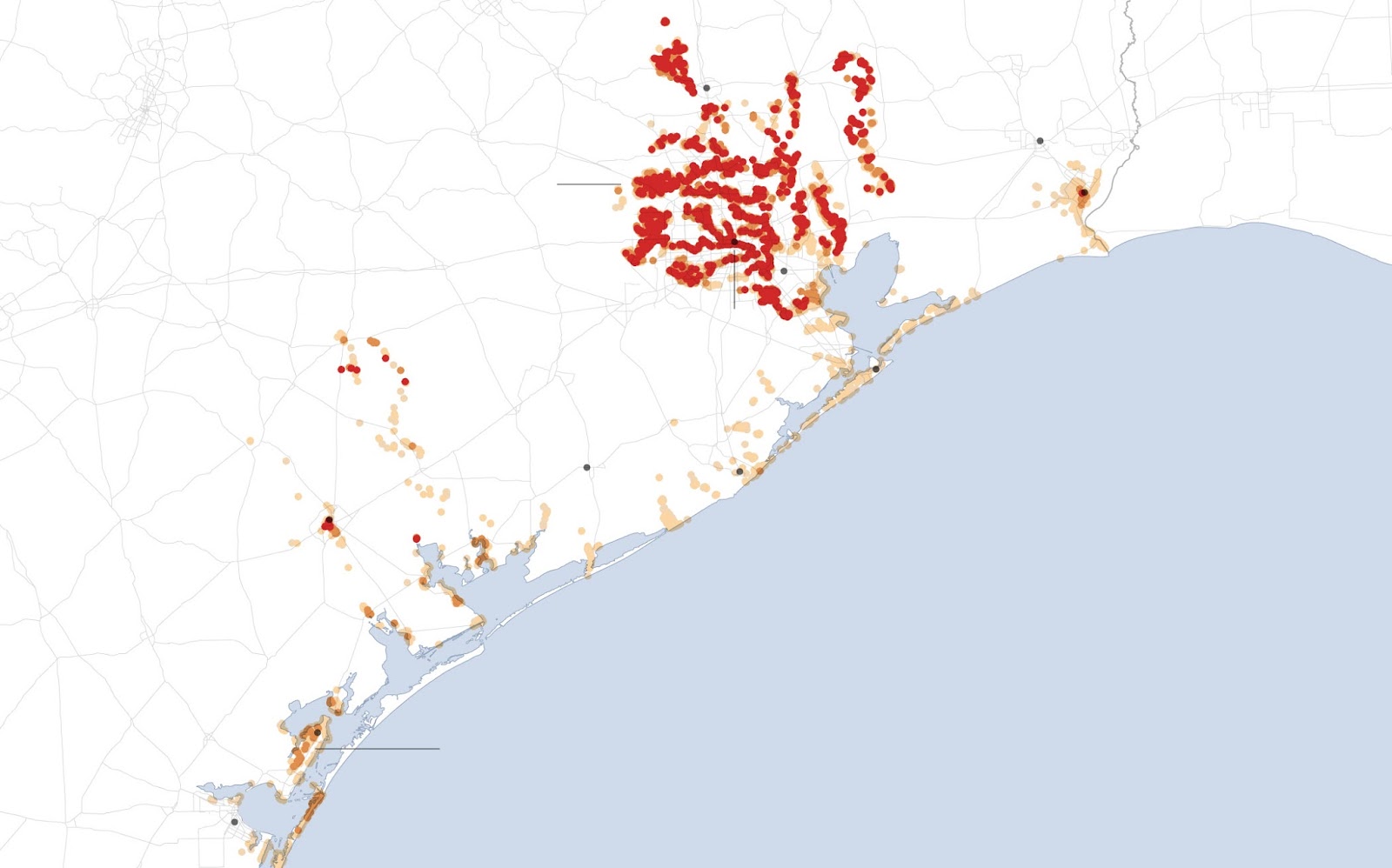 Map of Damaged Structures from Hurricane Harvey