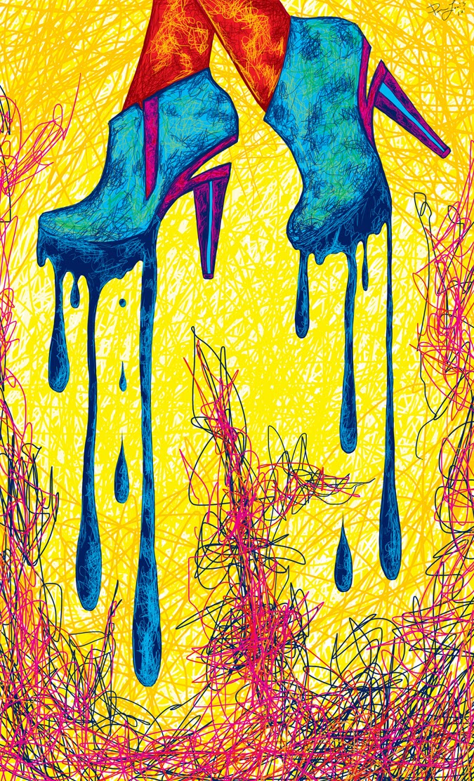 Studio Art 2014: "High Heels Abstraction Dripping" by Pierre Kenal Louis