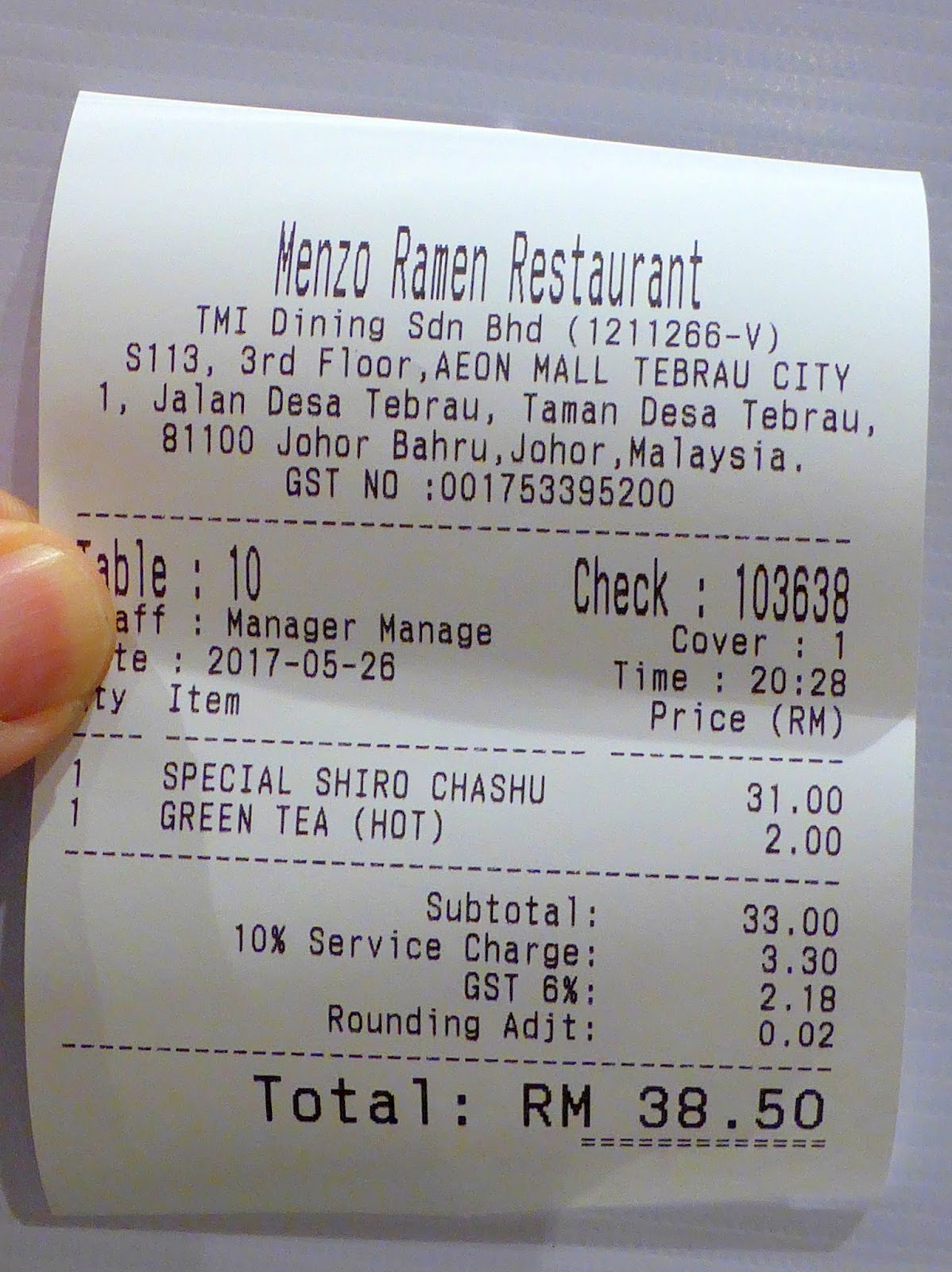 Menzo Ramen at AEON Tebrau City's Ramen Street in Johor JB |Tony Johor ...