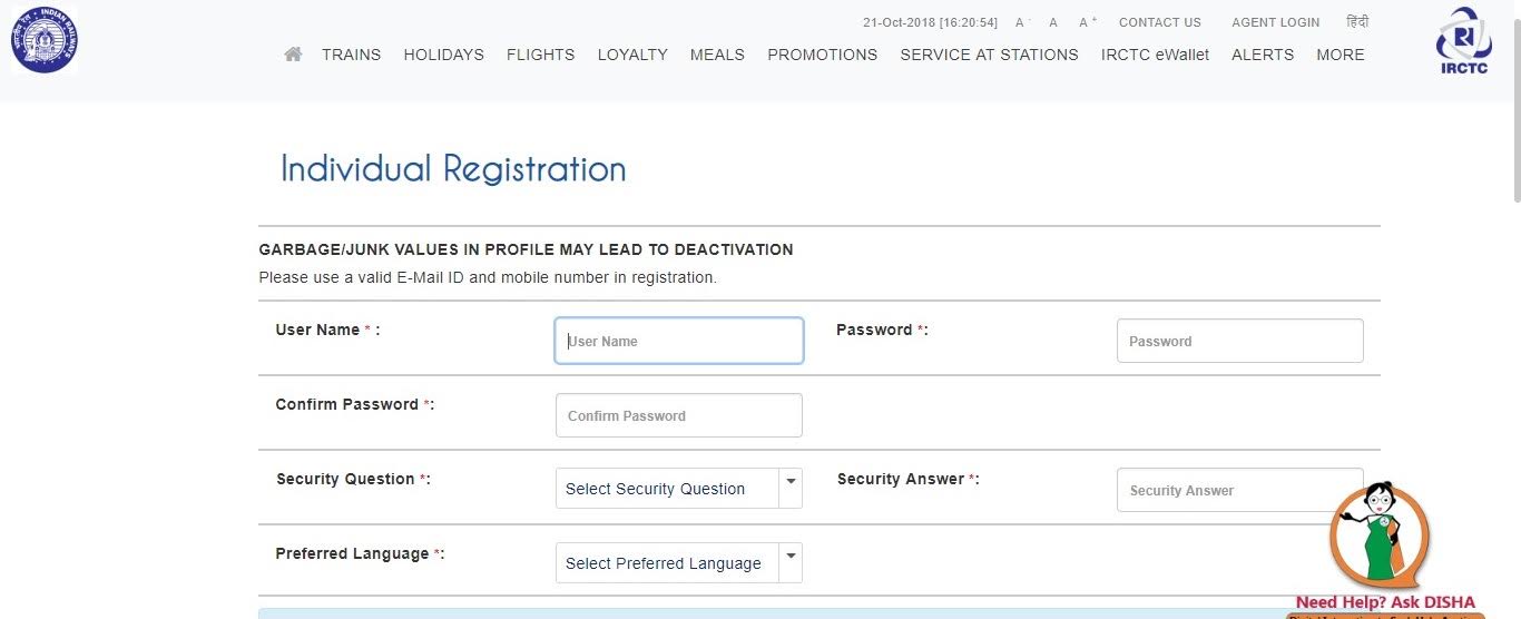 How to open irctc account for online railway ticket booking