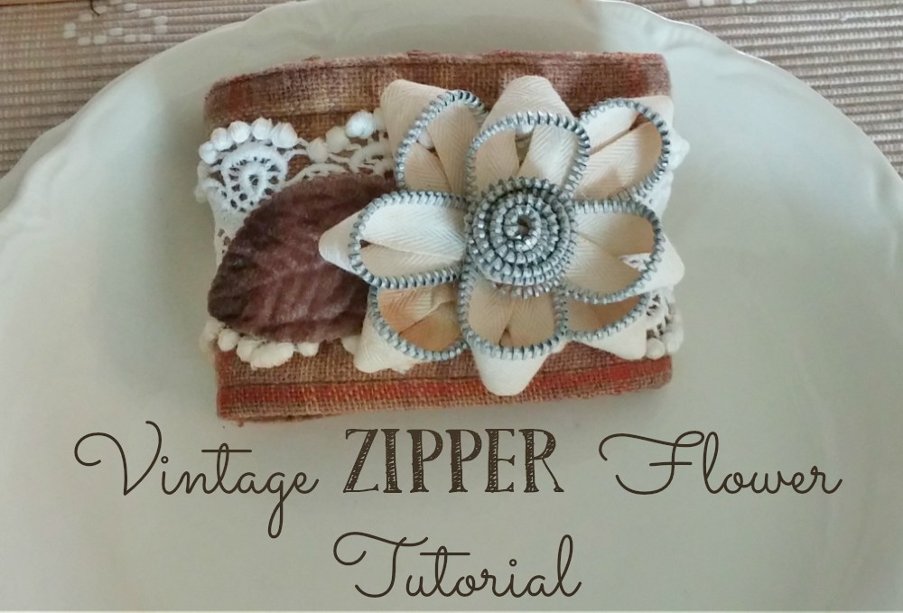 Vintage Zipper Flower Tutorial & Upcycled Shirt Cuff Bracelets ...