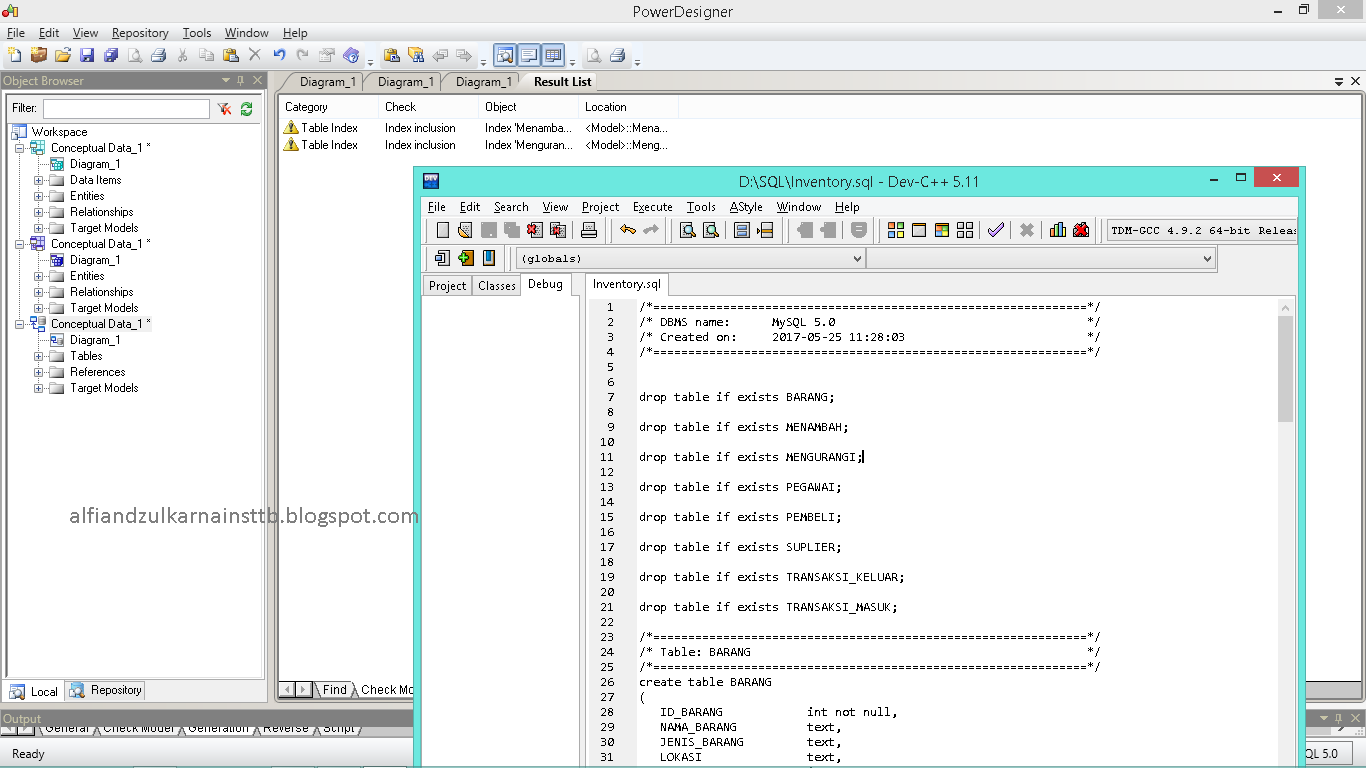 Cara membuat CDM, LDM, PDM lalu di Generate ke Database