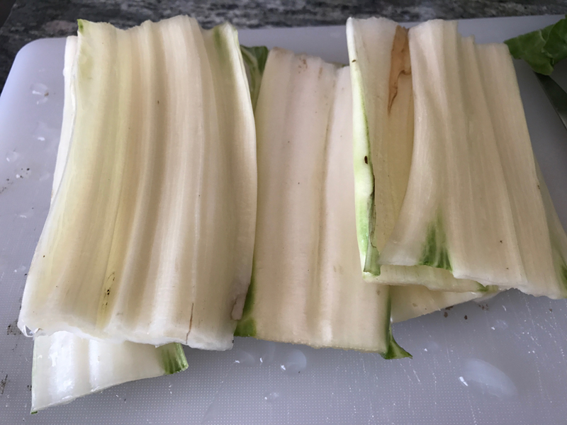 Pencas de acelga rellenas