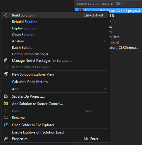 Steps for how to create CLR Stored Procedure in SQL Server