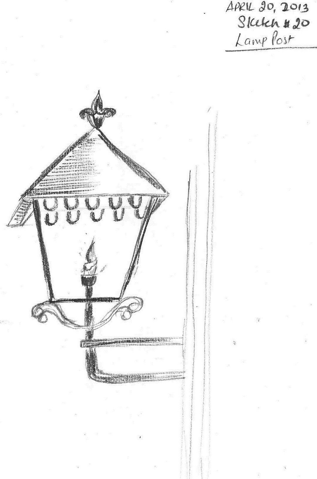 A Sketch A Day: Sketch # 020 - Lamp Post