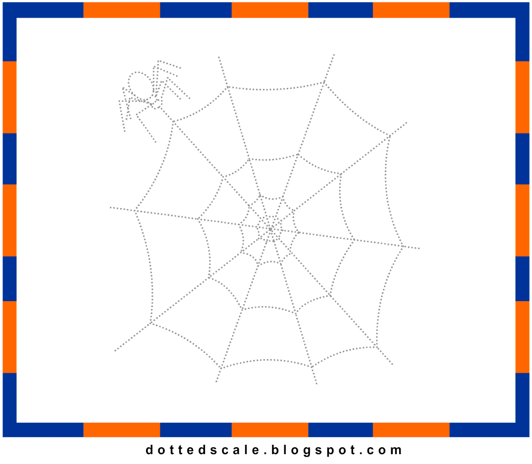 Printable Dotted Drawing Pictures: Cobweb Dotted for kids