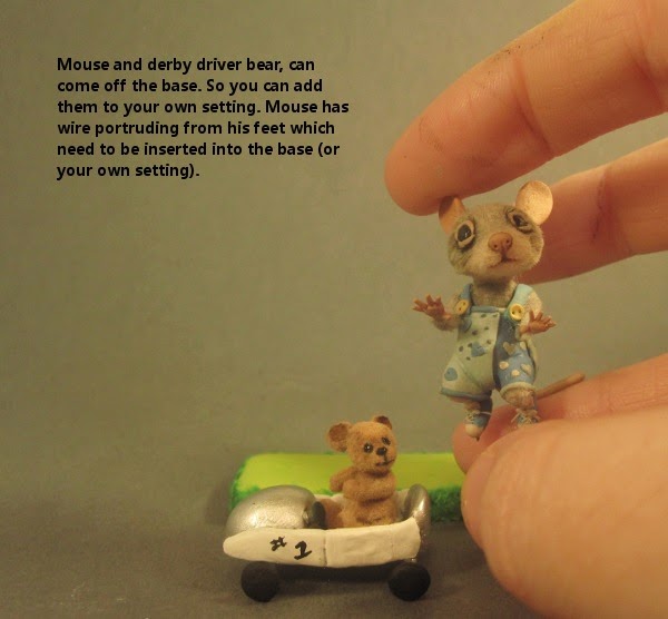 Aleah Klay Studio: Miniature Mouse Derby car rider teddy bear one of a ...