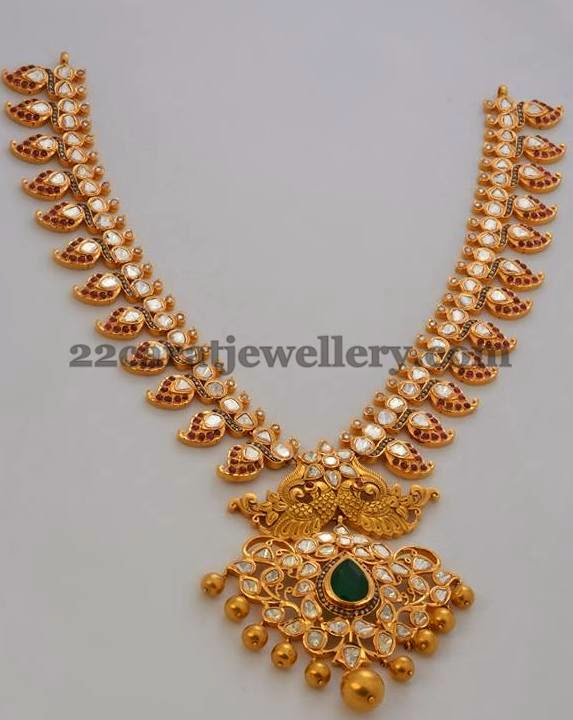 Nakshi Work Mango Necklace - Jewellery Designs