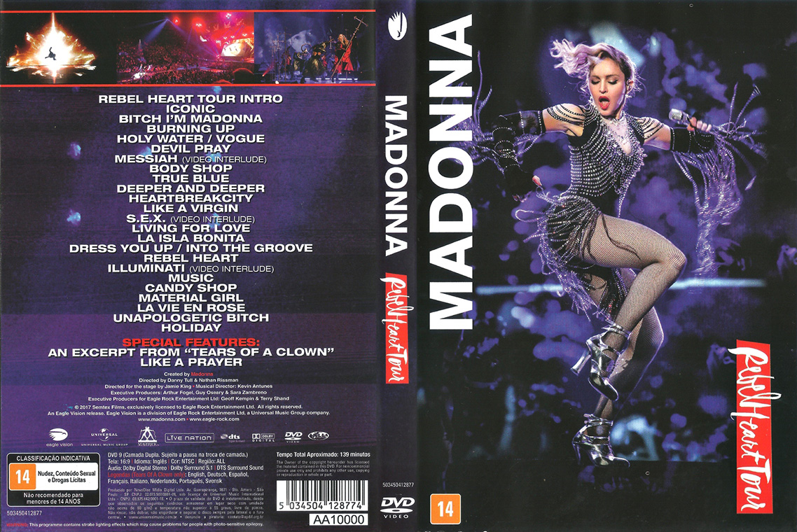 DVD: Madonna - Rebel Heart Tour - Encartes Pop