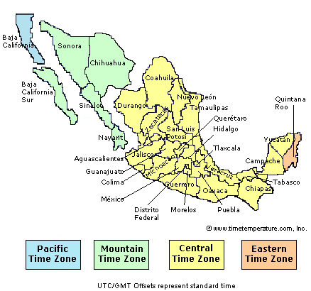 Sparks Mexico: Time Zones in Mexico