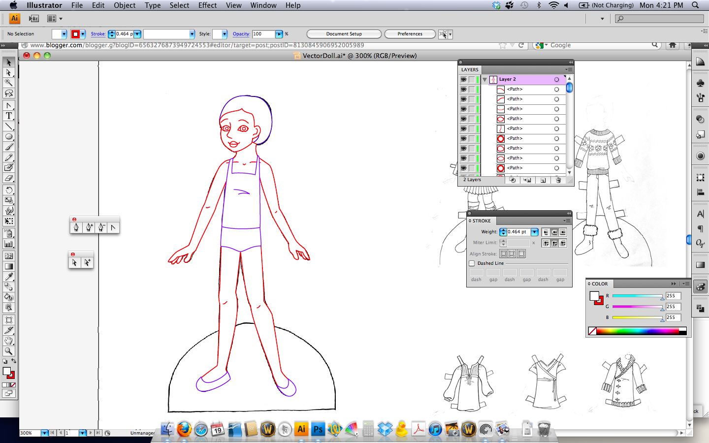 Paper Doll School: Tracing a Doll in Illustrator