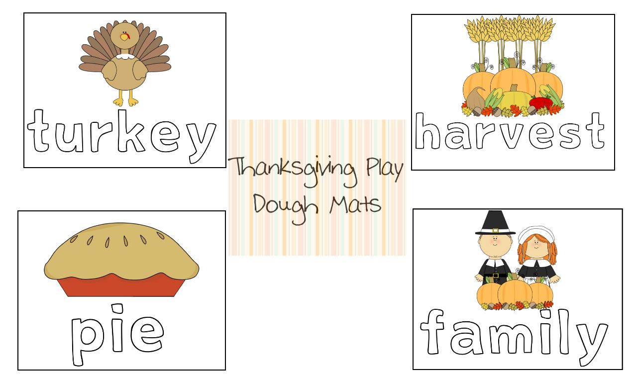 Thanksgiving Theme Play Dough Mats