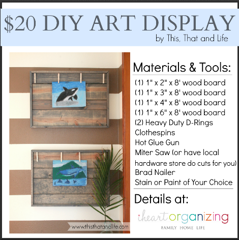 IHeart Organizing: UHeart Organizing: Darling DIY Art Display