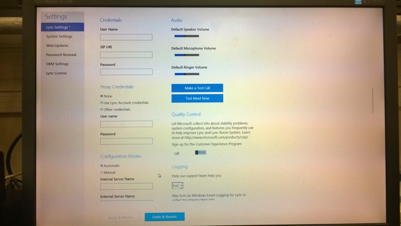 Lync Room System (LRS) Configuration : Obsessed Efficiency