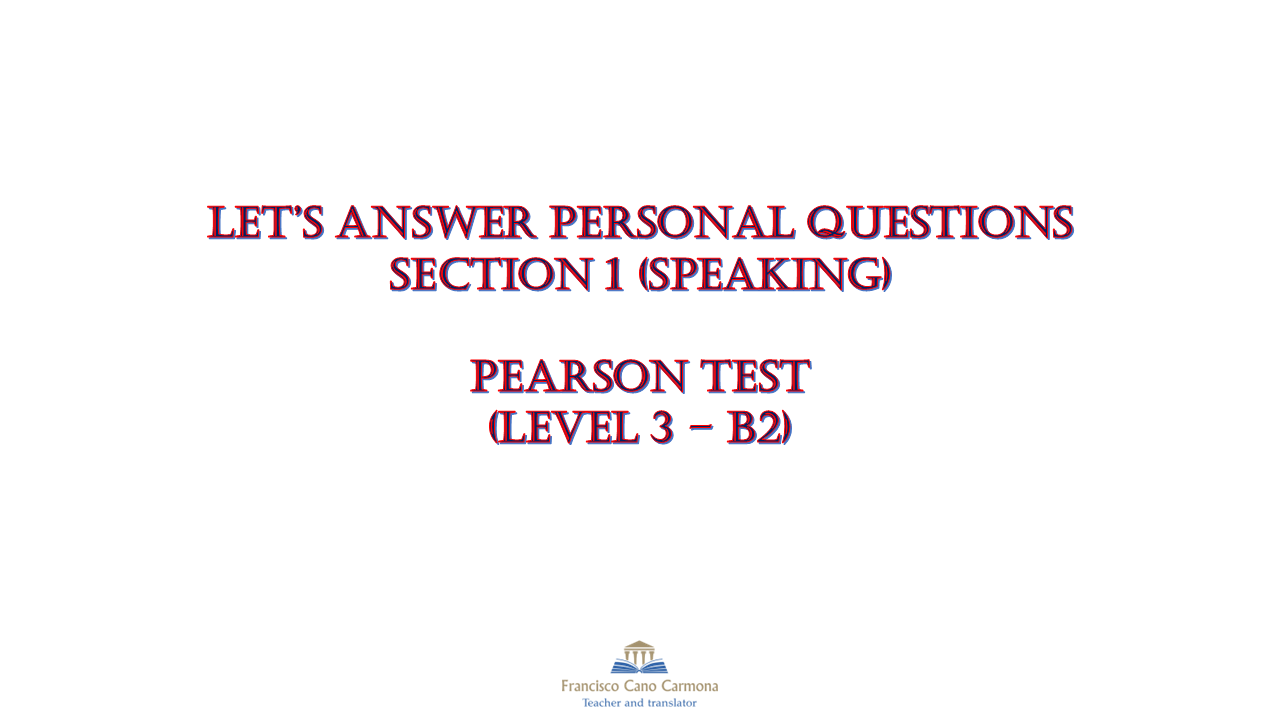 Estantes en el aula: Presentación: "Let's answer some personal ...