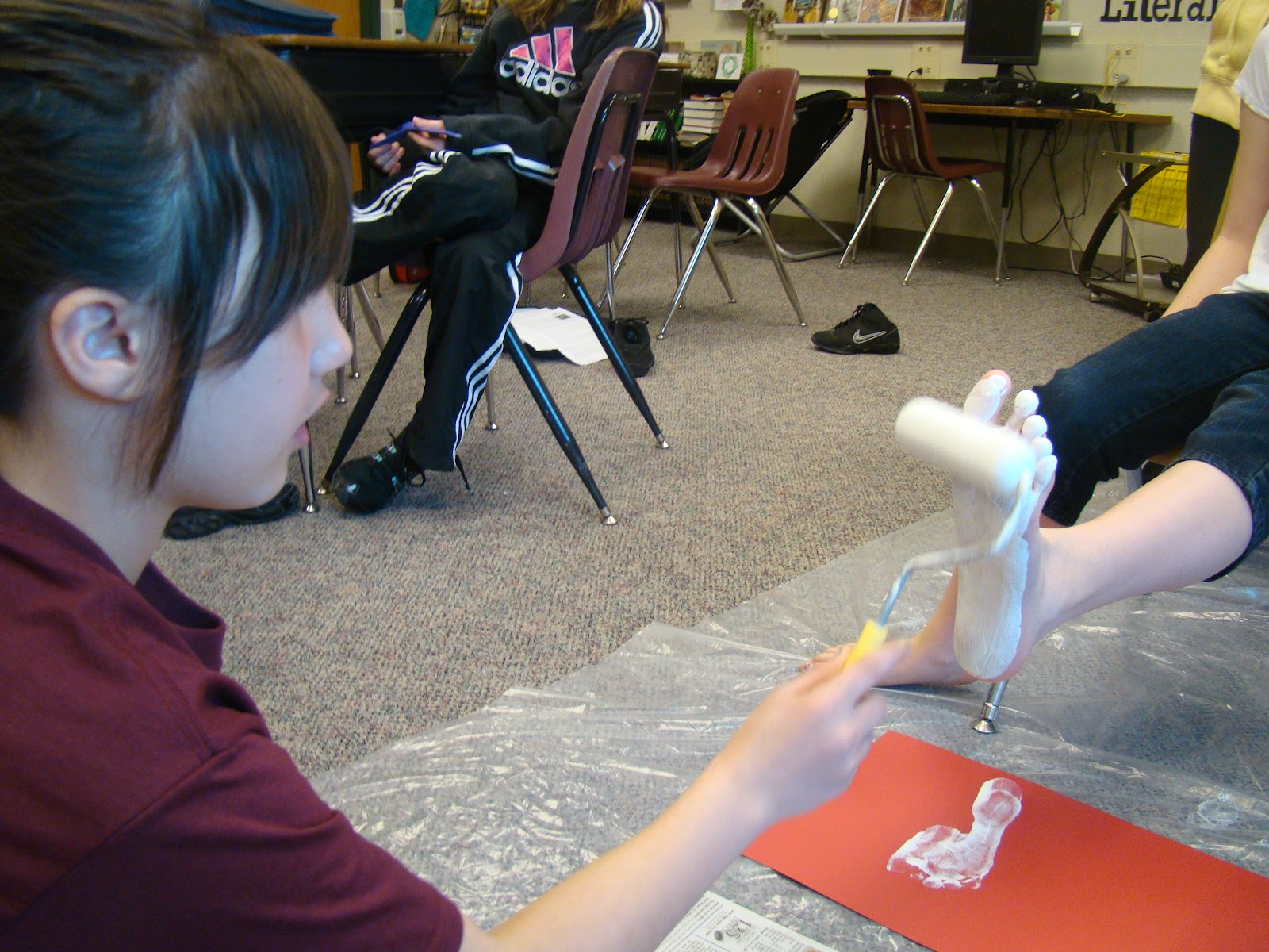 A Full Classroom: Foot Print Art