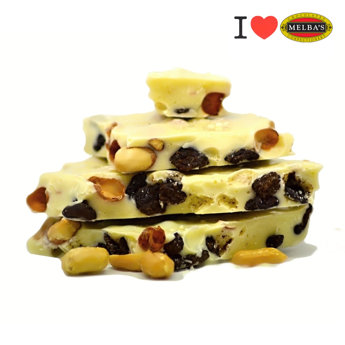 White Chocolate Fruit and Nut Slab - NEW PRODUCT - Melba's Chocolates ...