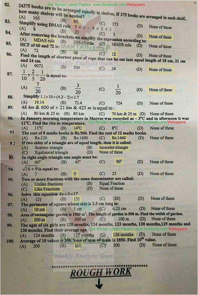 KNOWLEDGE FOR ALL: MCQs QUESTION PAPER OF FPSC FOR PATROL OFFICER JOB ...