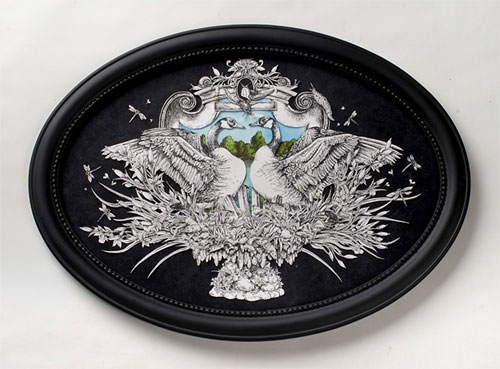 My Owl Barn: 3 Dimensional Artwork by Laura Bell