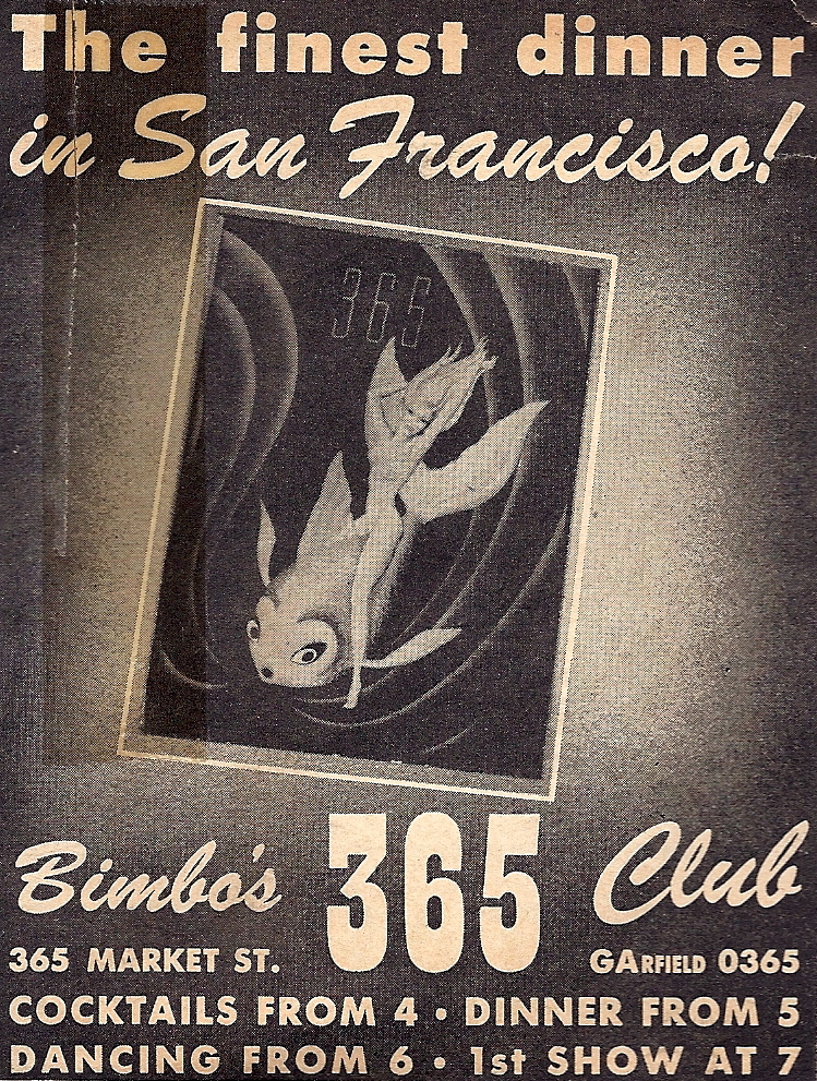 Jerry's Brokendown Palaces: Bimbo's 365 Club, 365 Market St., 901 (1025 ...