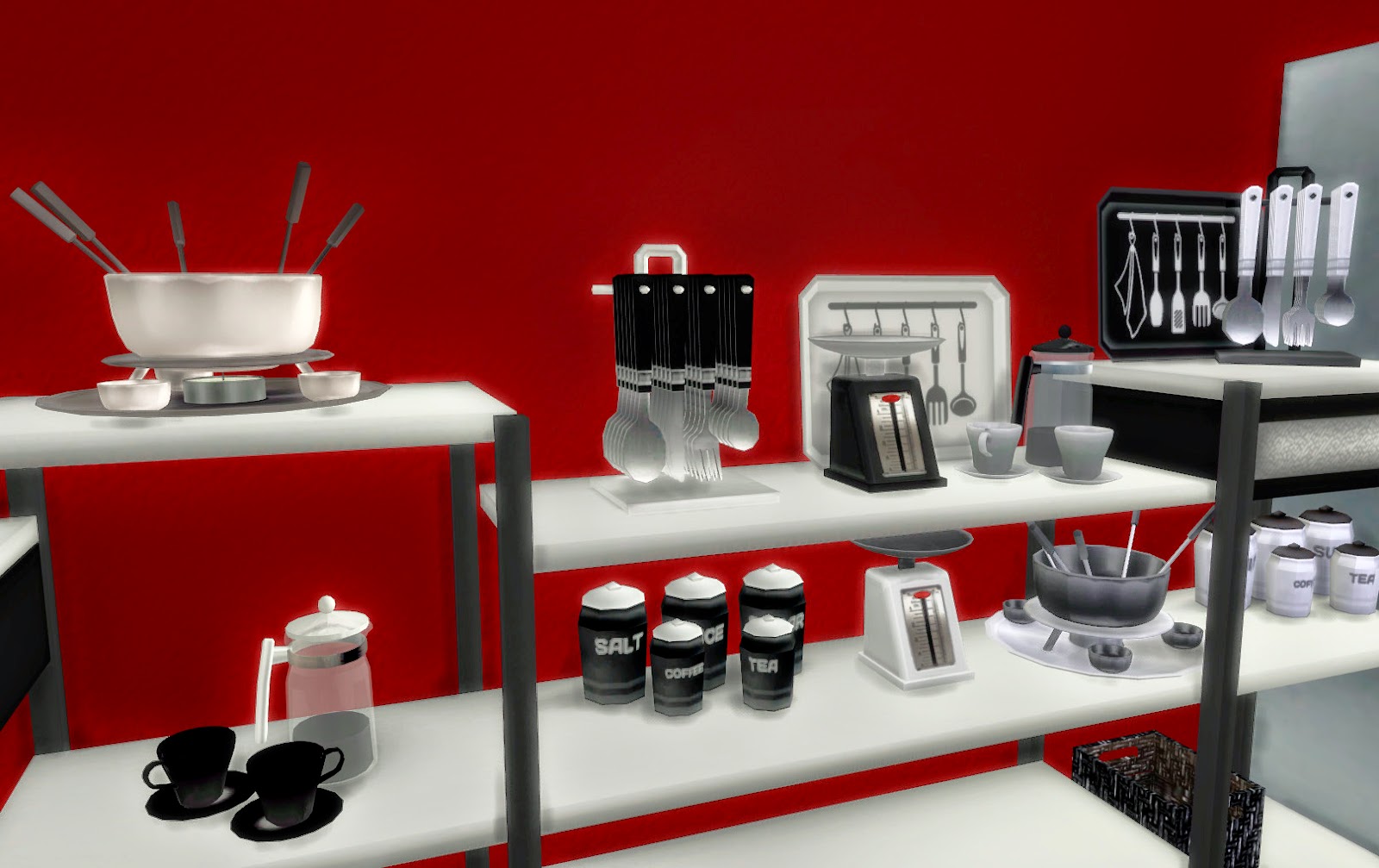 Clutter Altea Kitchen. Sims 4 Custom Content.