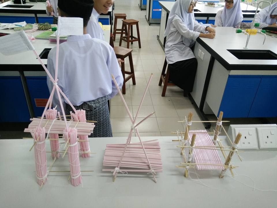 Idea P&P Sains : Uji Kestabilan Guna Straw, Lidi dan Benang