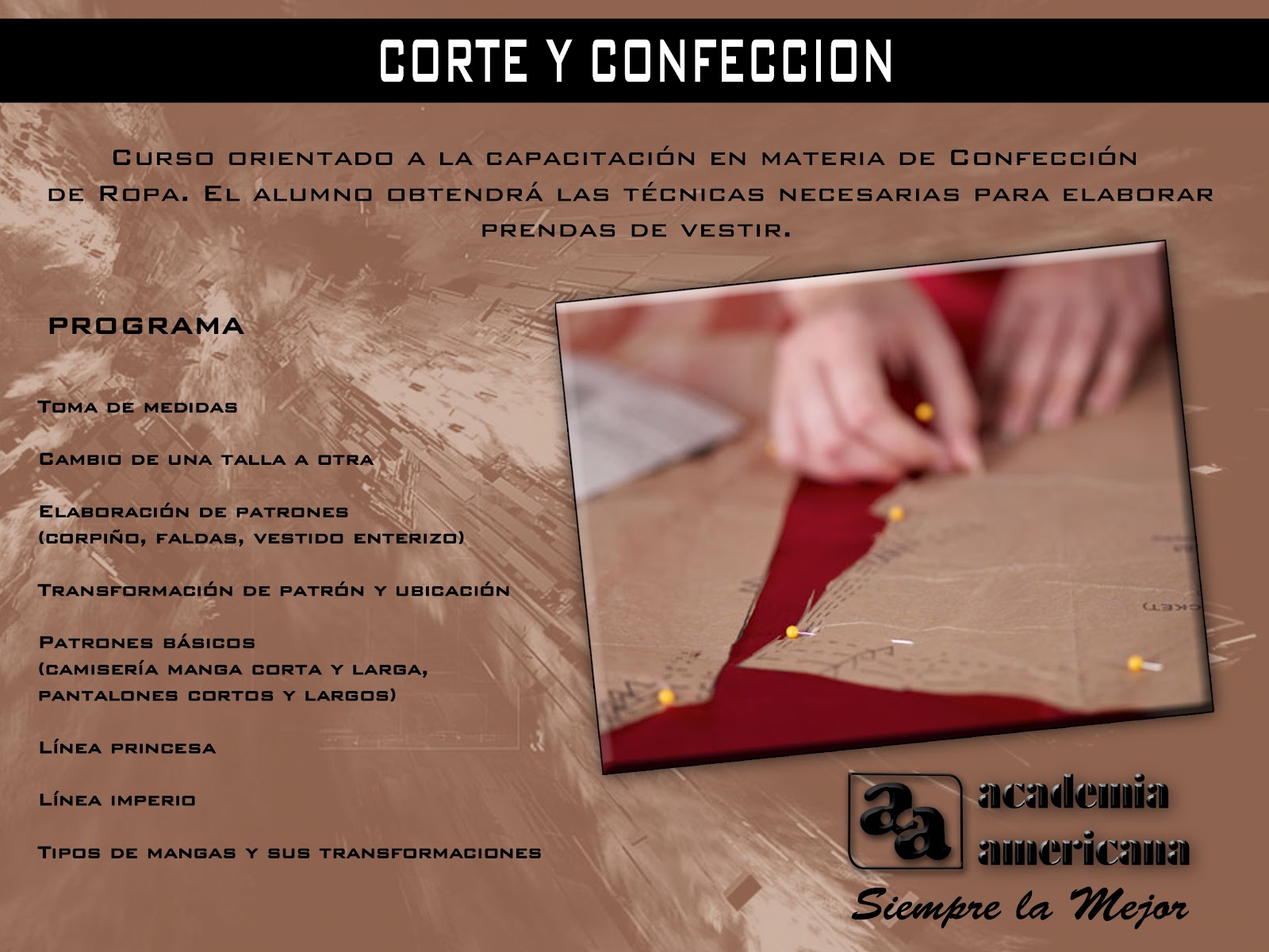 ACADEMIA AMERICANA: CORTE Y CONFECCION