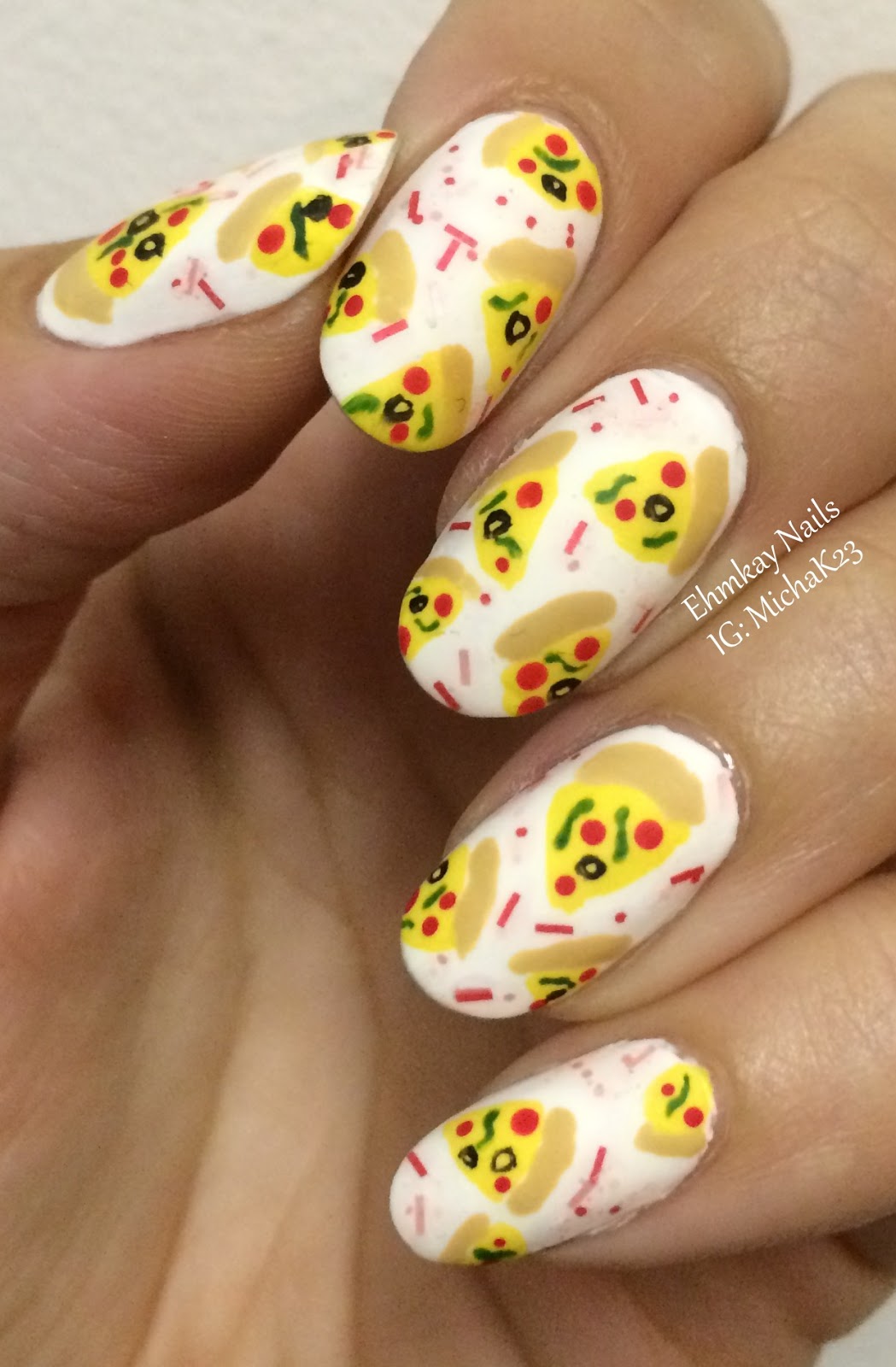 ehmkay nails: Pizza Party Nail Art with Cirque Colors