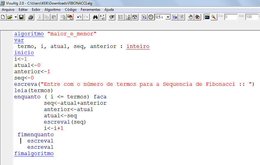 Universo Técnico: VisuAlg: Looping Enquanto