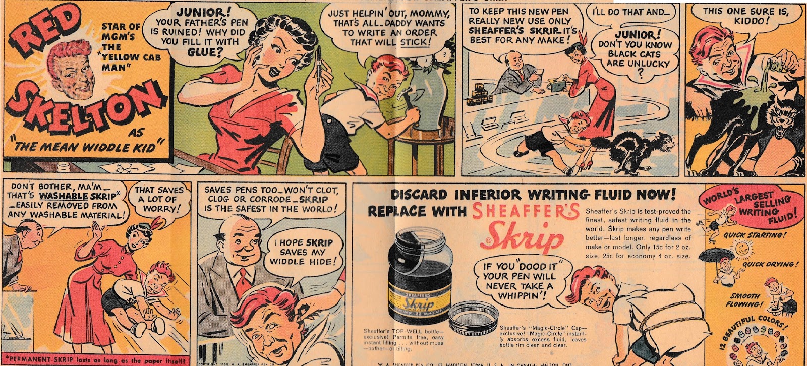 Red Skelton newsboy blog: Junior in 1950 comic strip ad.