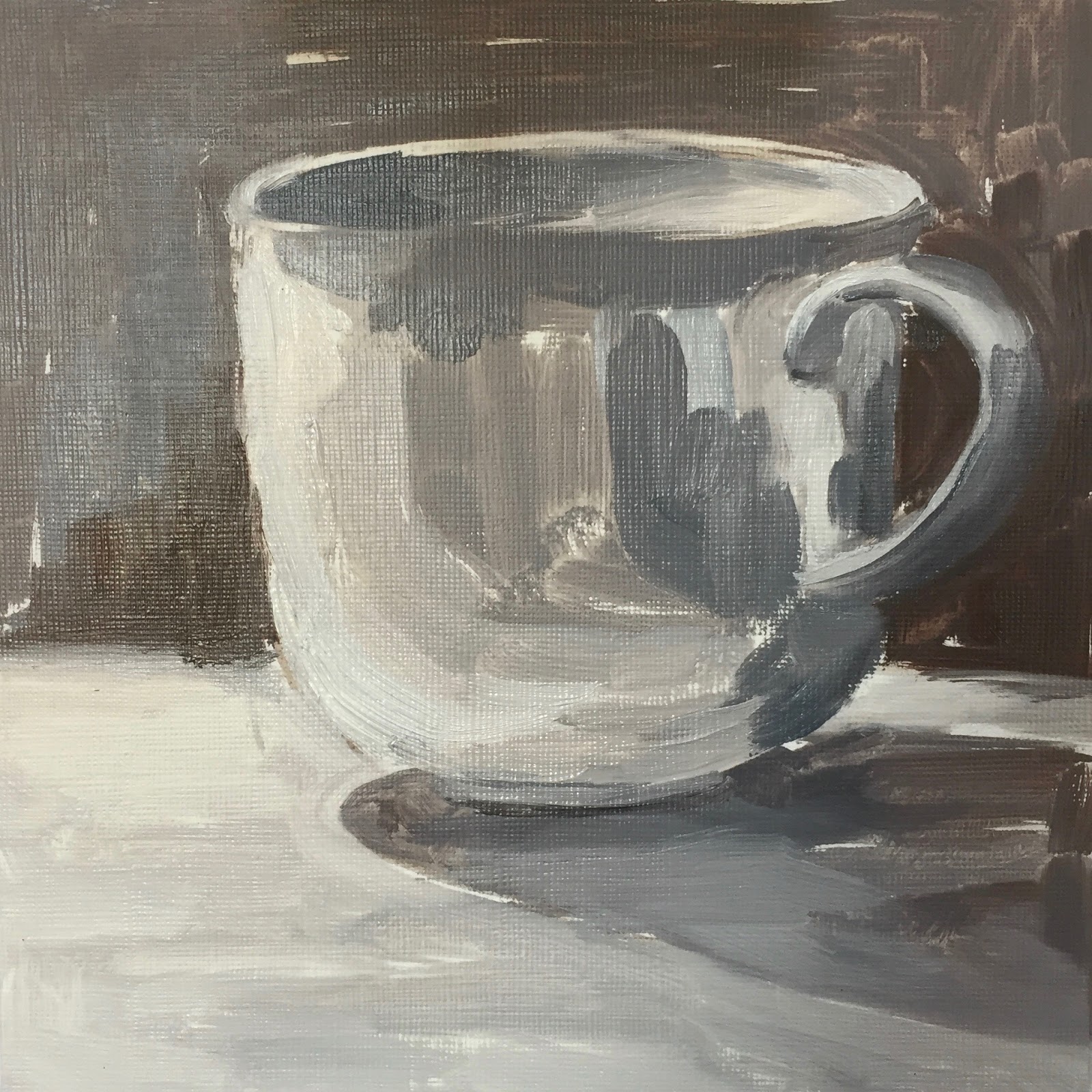 Daily Painting #12 Tea Cup Study 7x7" Oil on Paper - Clare Bowen
