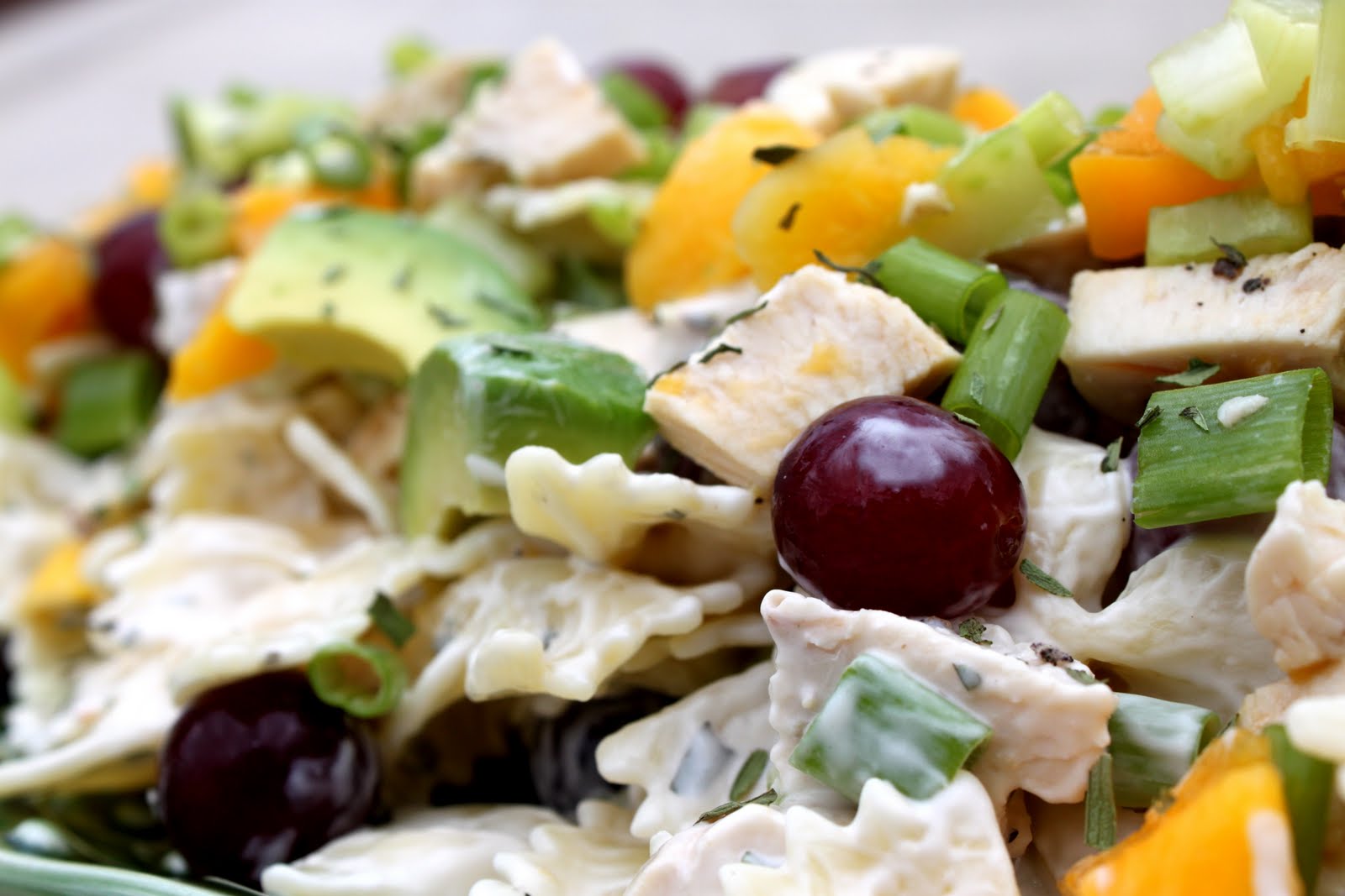A Bountiful Kitchen: Mango Chicken Pasta Salad with Tarragon Lime Dressing