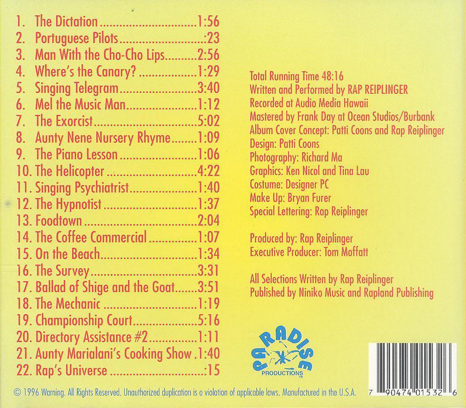 Vintage Stand-up Comedy: Rap Reiplinger - Best Of Rap Too 1996