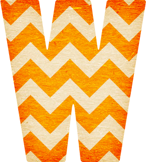 Abecedario con Zigzag Naranja. Orange Chevron Letters. - Oh my Alfabetos!