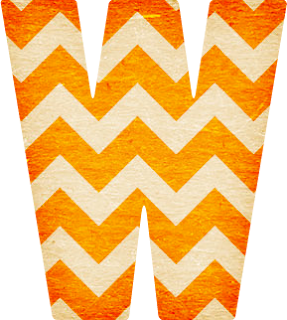 Abecedario con Zigzag Naranja. Orange Chevron Letters. - Oh my Alfabetos!