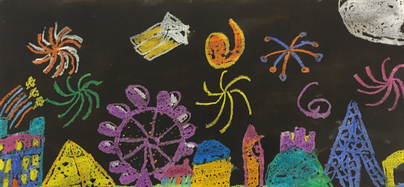 Susan's Art Club: Wax Resist Firework Paintings Featuring Edinburgh ...