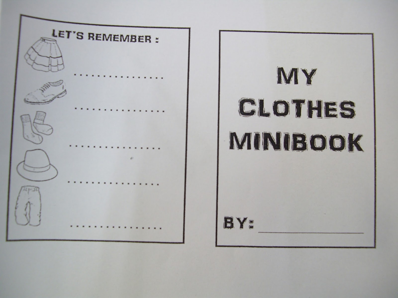 LEARNING TOGETHER: Treasure Box 2: VI My clothes minibook