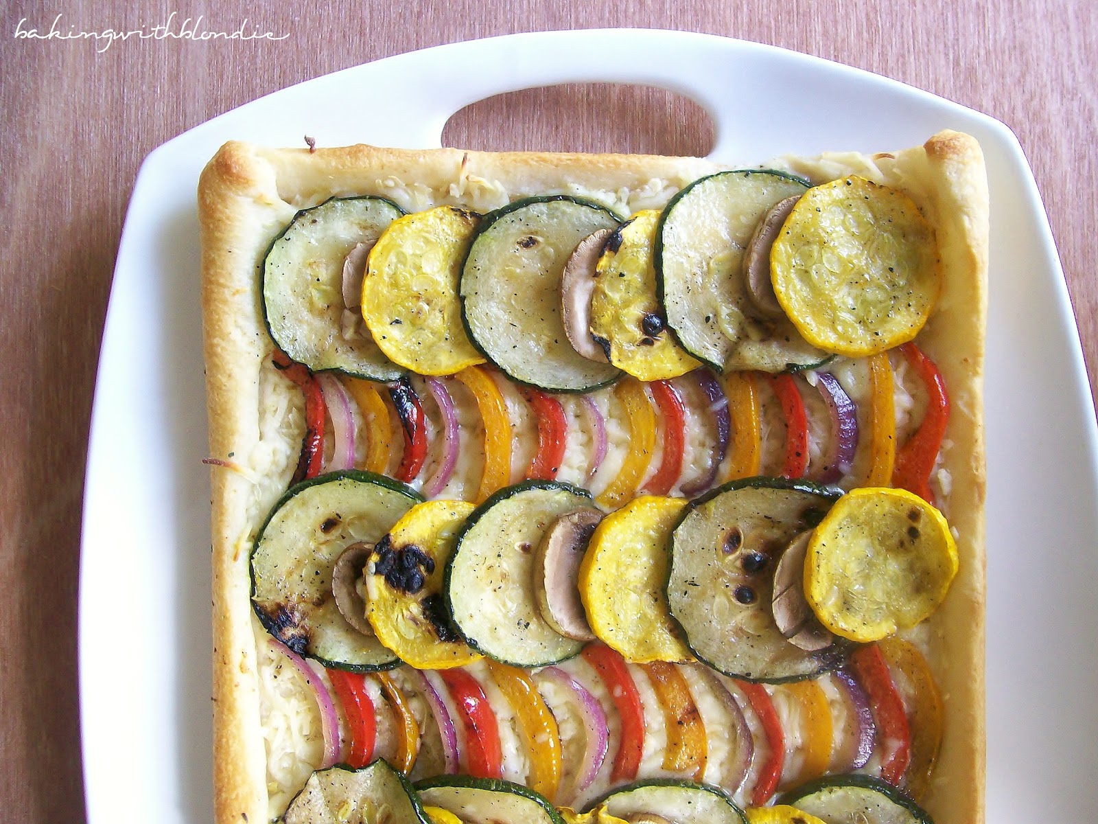 Thin Crust Grilled Garden Vegetable Pizza with Pepper Jack Cheese