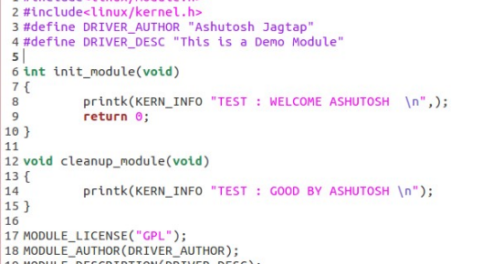 Ashu's Tricks: How to Create, Compile and Load Linux Loadable Kernel Module